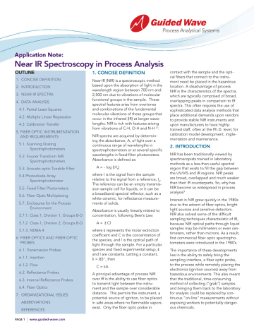 NIR Spectroscopy Application Note - Guided Wave | Manualzz