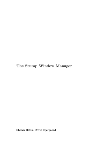StumpWM Window Manager User Manual | Manualzz