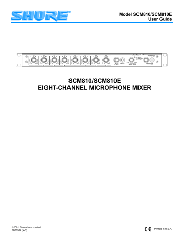 Shure SCM810/SCM810E User Guide | Manualzz