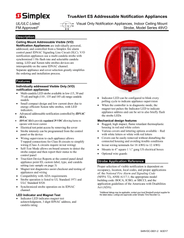 TrueAlert ES Addressable Notification Appliances | Manualzz