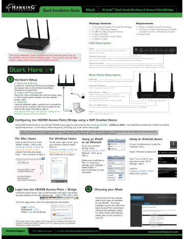 Hawking Technology HD45B Installation Guide | Manualzz