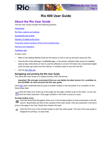 Diamond Rio 600 manual | Manualzz