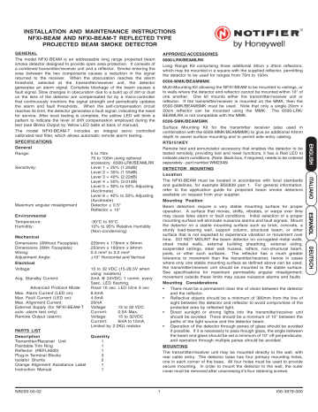 Notifier NFXI-BEAM Installation Instructions | Manualzz