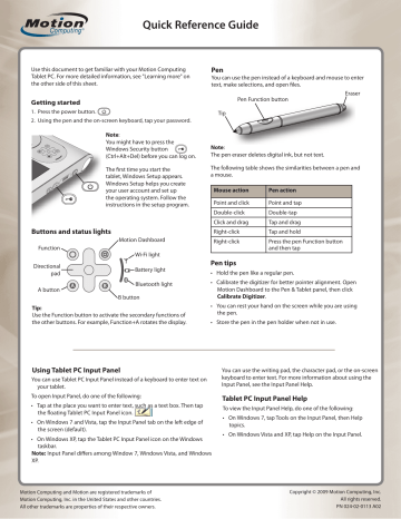 Tablet PC C5F5 Quick Reference Guide | Manualzz