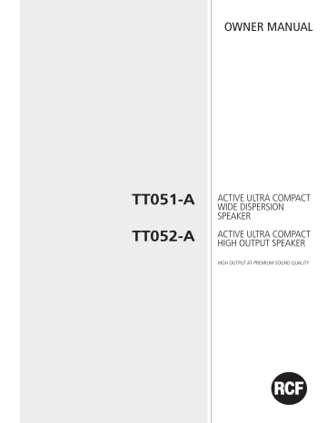 RCF TT052-A Owner's Manual | Manualzz