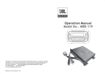 JBL MBB-119 Operation Manual | Manualzz
