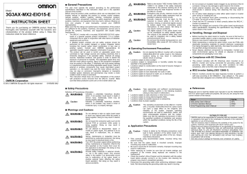 Omron 3G3AX-MX2-EIO15-E Instruction Sheet | Manualzz