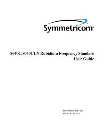Symmetricom 8040CLN User manual | Manualzz