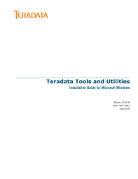 Teradata Teradata Tools and Utilities - installation Guide