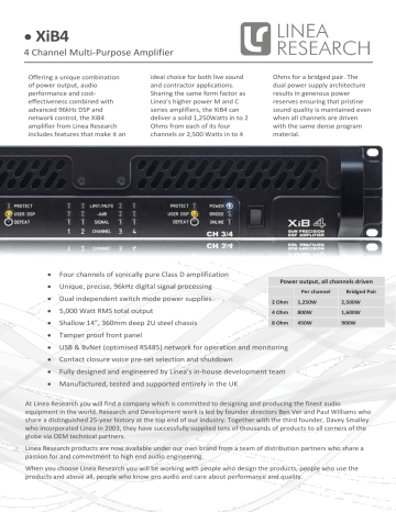 Linea Research XiB 4 Datasheet | Manualzz