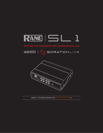 RANE SL 1 Operator's Manual | Manualzz