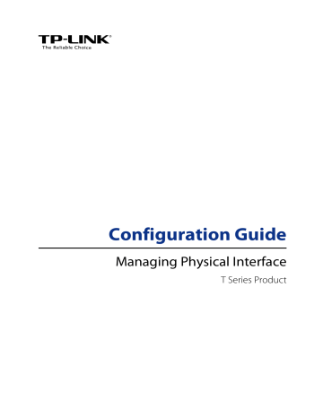 TP-LINK T Series Configuration Guide: Managing Physical Interface | Manualzz