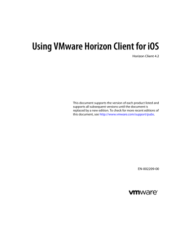 VMware Horizon Client 4.2 User Guide | Manualzz