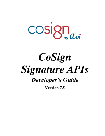 CoSign Signature APIs Developer’s Guide | Manualzz