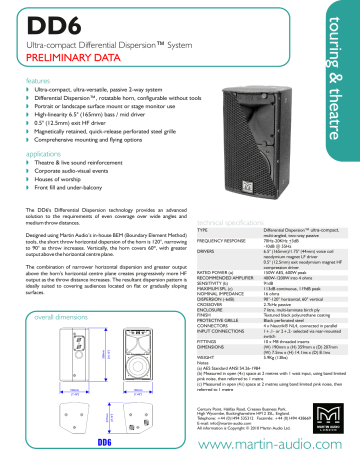 Martin Audio DD6 Datasheet | Manualzz