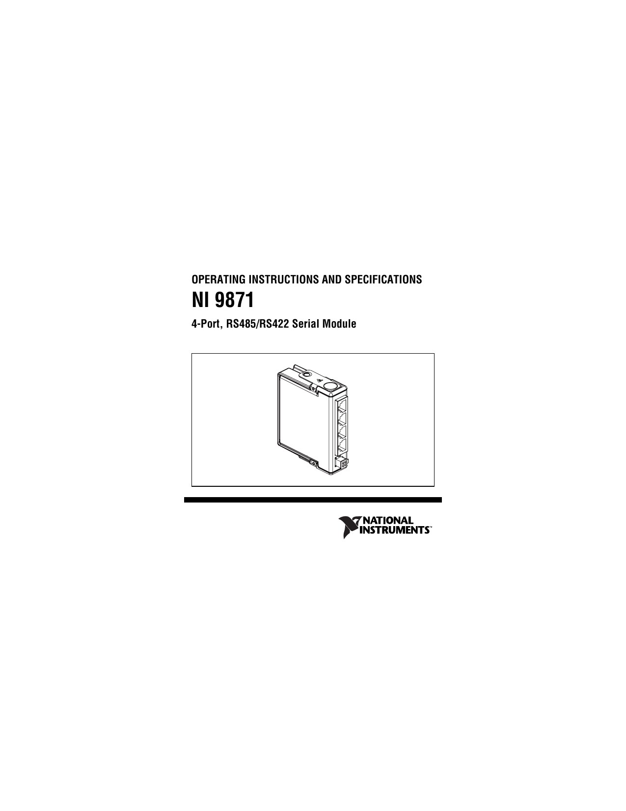 NI 9871 Operating Instructions and Specifications | Manualzz