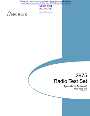 Aeroflex 2975 Operation Manual | Manualzz