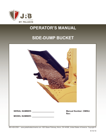 JRB OM90J Side Dump Bucket Operator's Manual | Manualzz