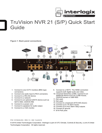 TruVision NVR 21 S/P Quick Start Guide | Manualzz