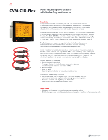 Circutor CVM-C10 Power analyzer Datasheet | Manualzz