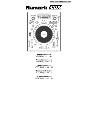 Numark iCDX Reference Manual | Manualzz