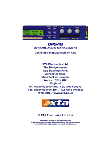 XTA DP548 Operator's Manual | Manualzz