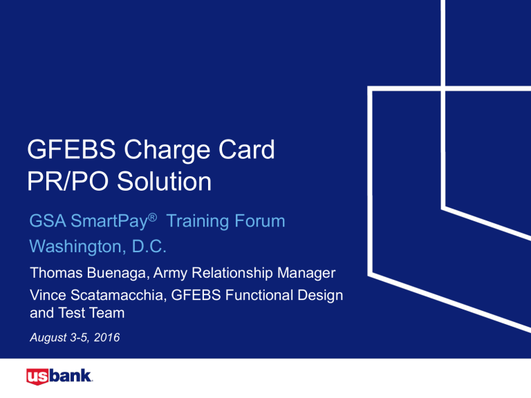 GFEBS Charge Card PR/PO Solution | Manualzz