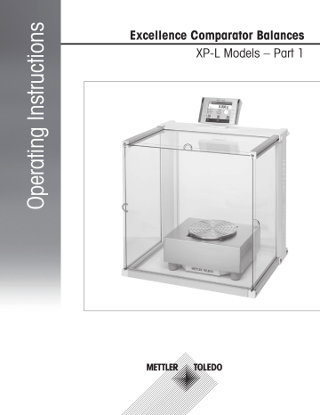 Mettler Toledo Comparator Balances XP-L Models Operating Instruction ...