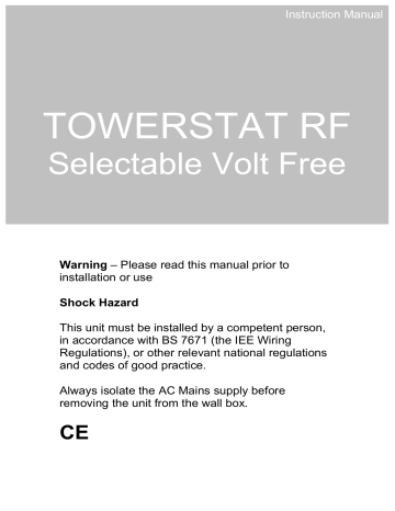 TOWERSTAT RF Instruction Manual | Manualzz
