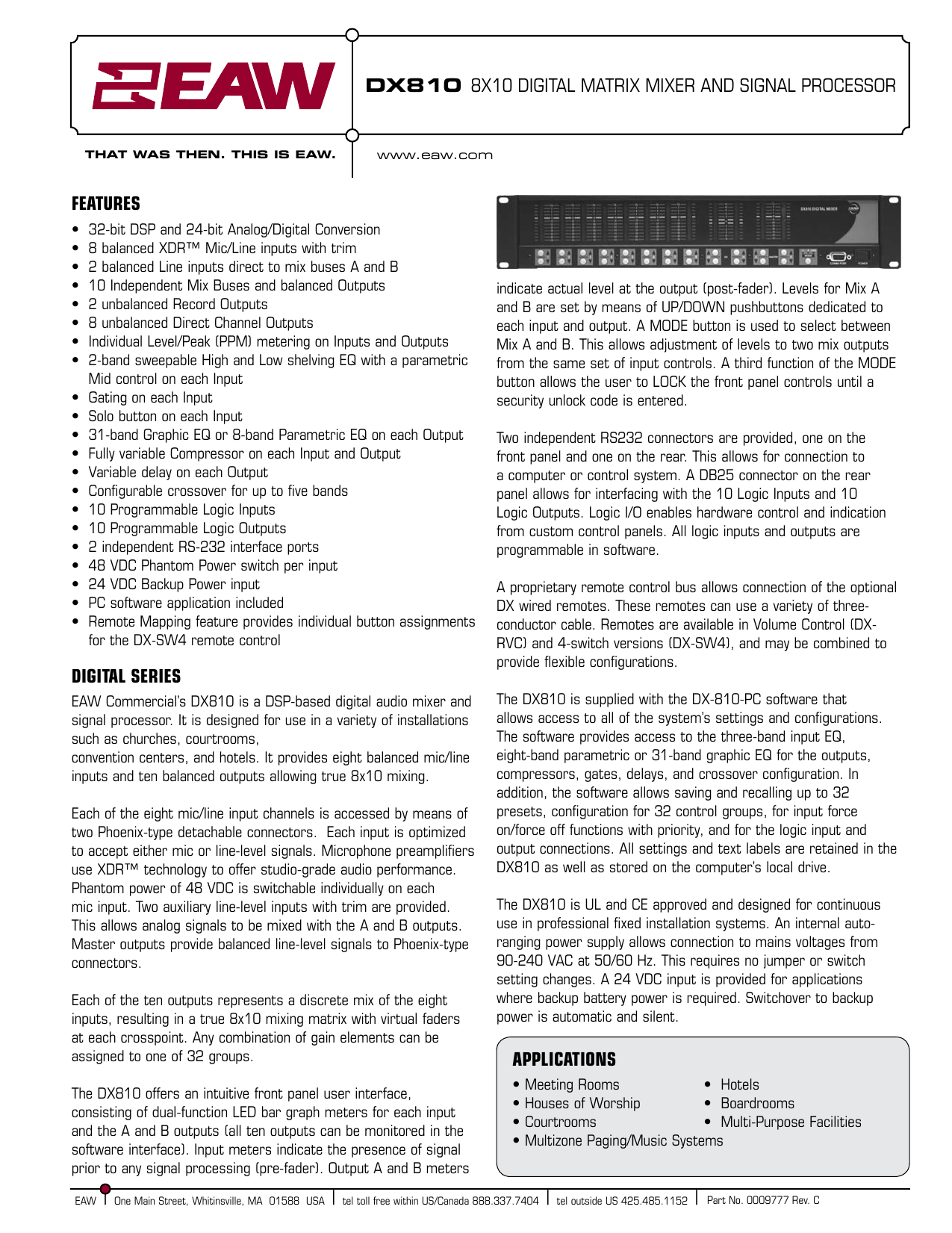 Eaw dx810 digital matrix mixer and signal processor - batteryleqwer