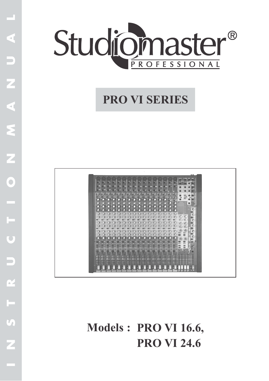 Studiomaster PRO VI 24.6 Instruction manual | Manualzz