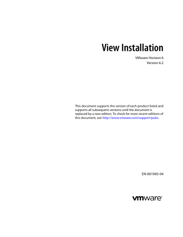 VMware Horizon 6 View Installation User Manual | Manualzz
