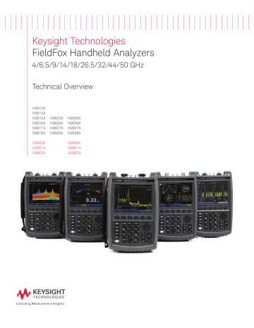 Keysight FieldFox Handheld Analyzers N9913A, N9914A, N9915A, N9916A ...