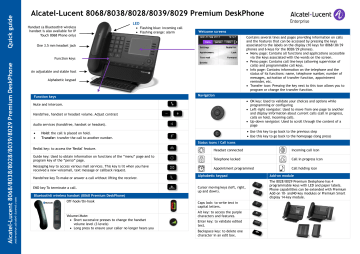 Alcatel-Lucent Lucent 8038 Quick Manual | Manualzz