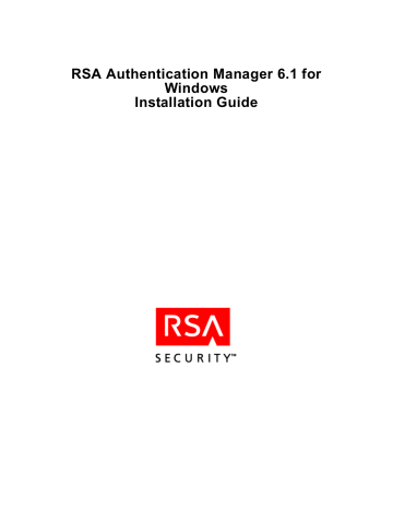 RSA Authentication Manager 6.1 Windows Installation Guide | Manualzz