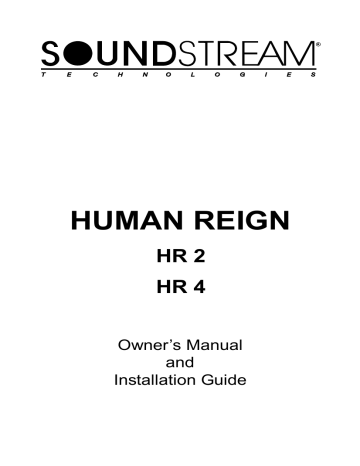 Soundstream HR 2 Owner's Manual | Manualzz