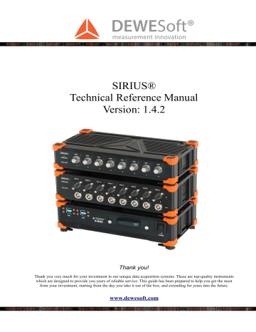 DEWESOFT Sirius Technical Reference Manual | Manualzz
