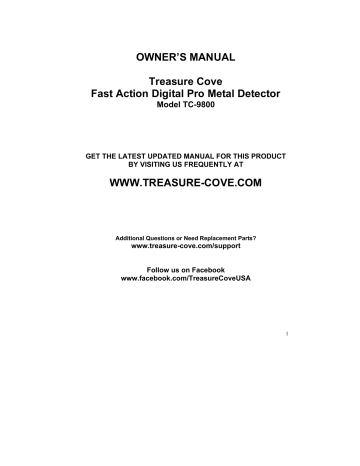 Treasure Cove TC-9800 Owner's Manual | Manualzz