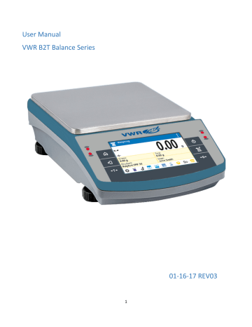 VWR B2T Balance User Manual | Manualzz