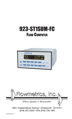 Flow Computer ST1SUM FC Manual | Manualzz
