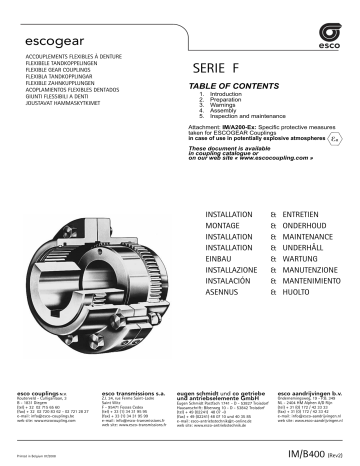 ESCOGEAR F flexible gear couplings instructions | Manualzz