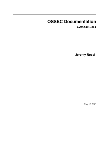 intrusion detection system OSSEC Documentation | Manualzz