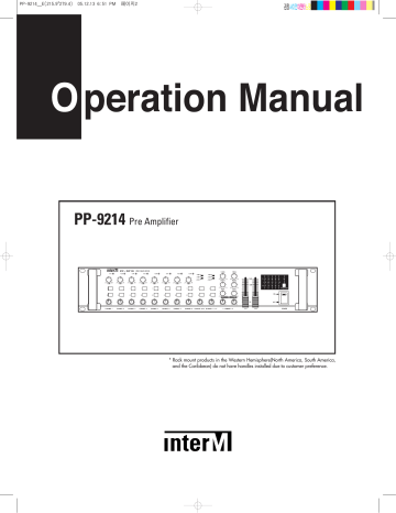 Pre Amplifier PP-9214 Operation Manual | Manualzz