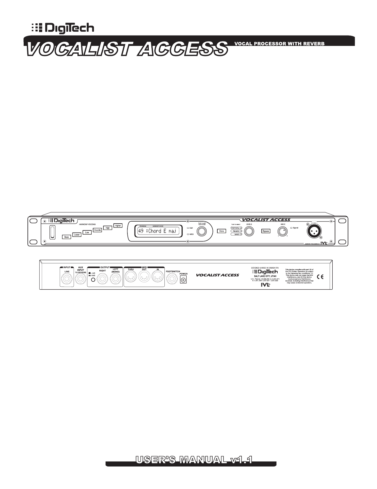 DigiTech Access manual | Manualzz