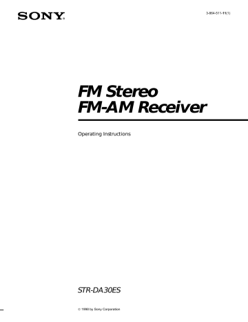 Sony STR-DA30ES User manual | Manualzz