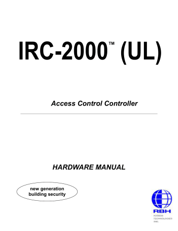 security door controllers IRC-2000 hardware manual | Manualzz
