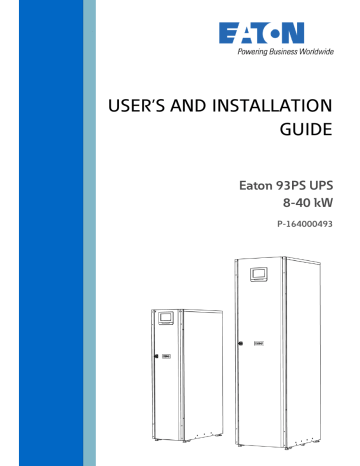 Eaton 93PS 8-40 kW User’s and Installation Guide | Manualzz