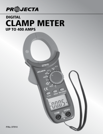PROJECTA DT 910 Clamp Meter Instruction Manual | Manualzz