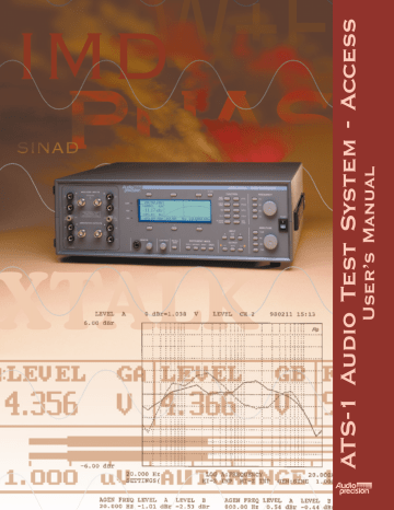 Audio Precision ATS-1 User manual | Manualzz