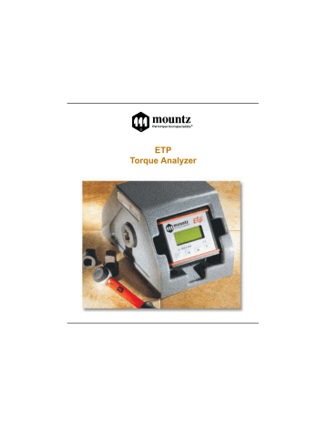 Mountz ETP Torque Analyzer Operating Instructions | Manualzz